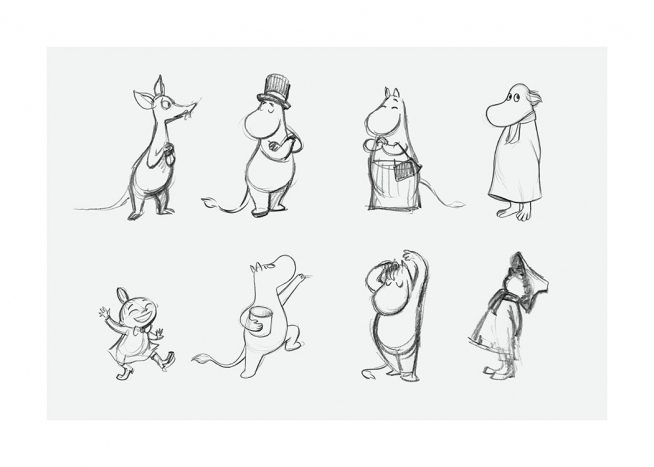 Moomin Characters No2 Plakat - Postacie z „Muminków” - Desenio.pl